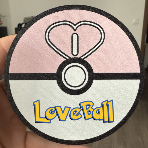 ️‍🔥 Love Ball Poke ball Pokemon coaster・ STL File for 3D printing・Cults