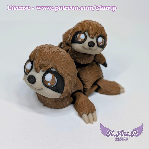 🆓 Cute Free Flexi Sloth Toy ~ Articulated & Print-in-Place (Kawaii ...