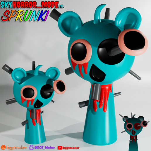 STL file Sky HORROR SPRUNKI INCREDIBOX | Sky Blue Sprunki 3D Model STL ...