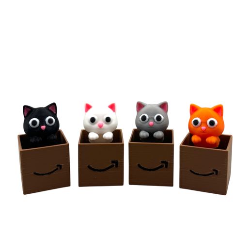 🐱 Clicky Cat Fidget Toy & Keychain 4 Color Options・ STL File for 3D ...
