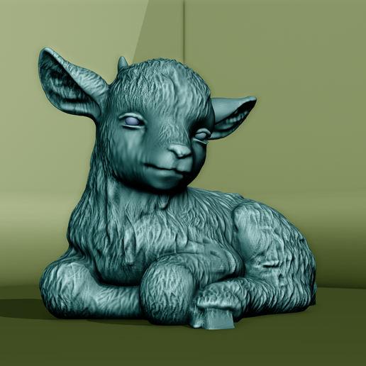 🐐 goat calf sitting stl・ STL File for 3D printing・Cults