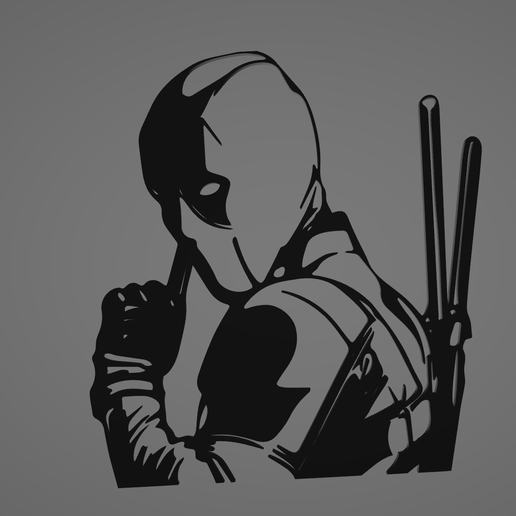 👤 Deadpool in Silent Mode : Iconic Silhouette - 3D Model Ready to Print ...