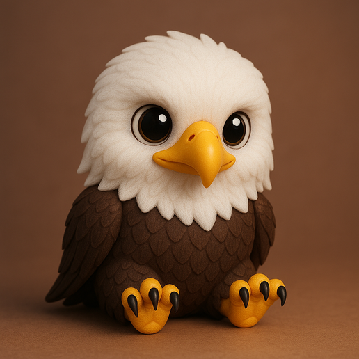 👨‍🦲 Chibi bald eagle・ STL File for 3D printing・Cults