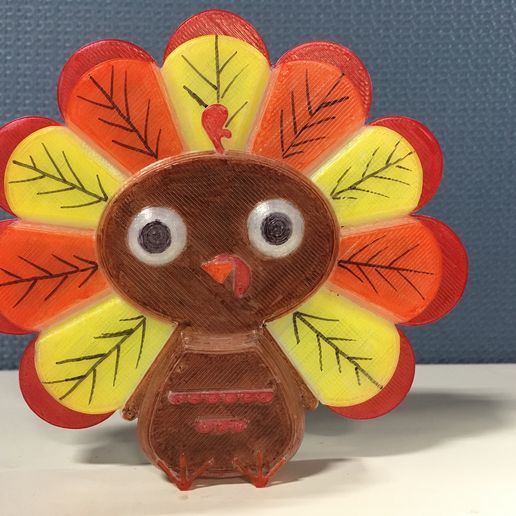 🦃 Thanksgiving Cartoon Turkey・Free STL File for ・Cults