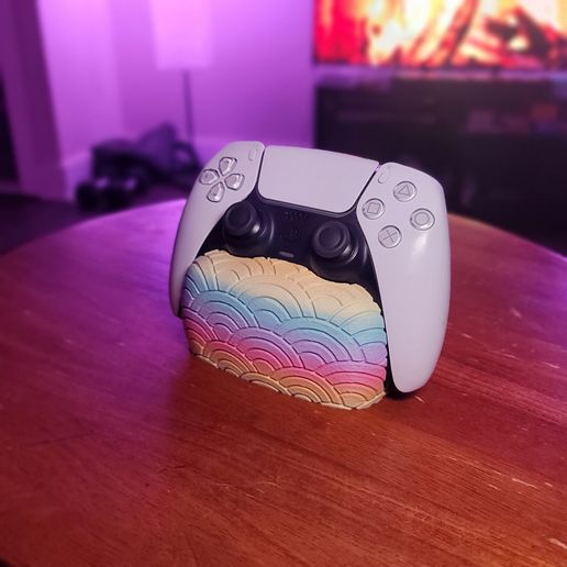 Free STL file PS5 CONTROLLER HOLDER || THICK BODY || JAPANESE WAVES ...