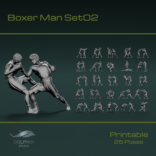 👨 Boxer Man Set02・ 3D File for 3D printing・Cults