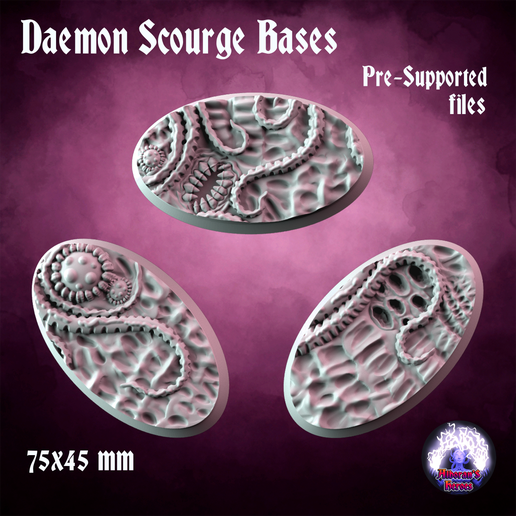 STL file Daemon Scourge Bases - 75x45 🎲 ・3D printing template to ...