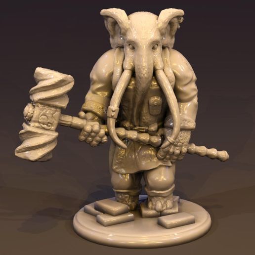 🎲 Loxodon Blacksmith Zoboorol・ 3D File for 3D printing・Cults