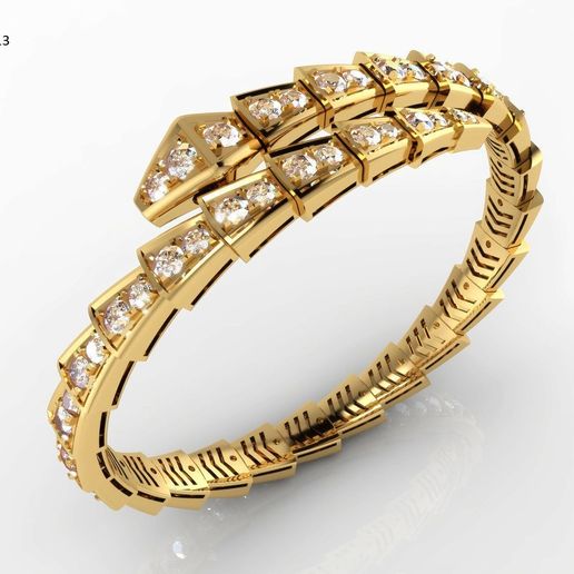 💎 Bulgari diamond snake bracelet・ STL File for 3D printing and CNC ...