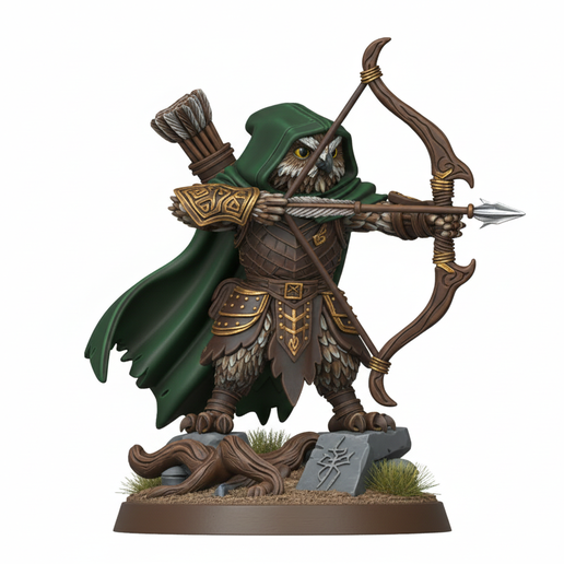 🦉 Midnight Talon Ranger - Heavy Armored Owl Archer - Fantasy Beastfolk ...