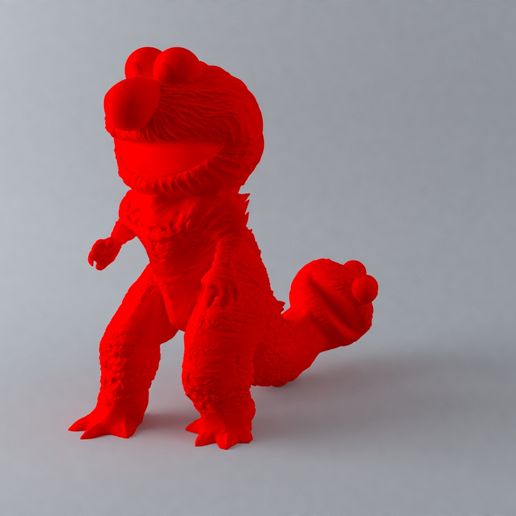 🤴 Elmo + Godzilla = Elmozilla・ STL File for 3D printing・Cults