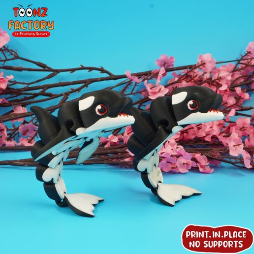 🐳 Flexi Orca Killer Whale・ STL File for 3D printing・Cults