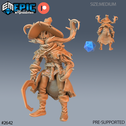 3D file Pumpkin Scarecrow ‧ DnD Miniature ‧ Tabletop Miniatures ...
