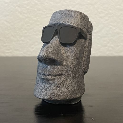 🗿 Moai Head with Sunglasses・ STL File for 3D printing・Cults