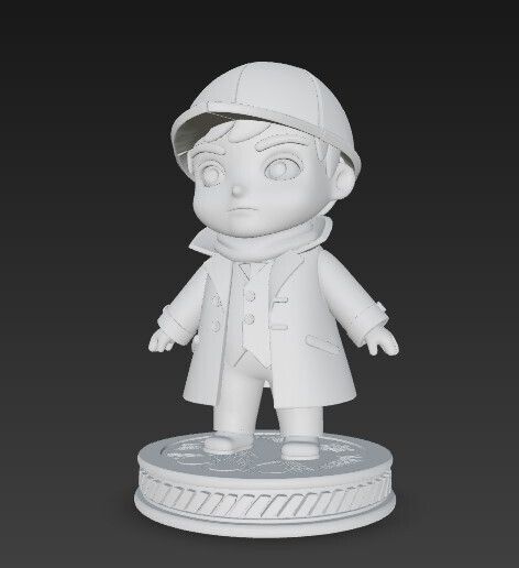 🕵️‍♂️ The Famous Detective in a Cute Style: Chibi Victorian Sleuth 3D ...