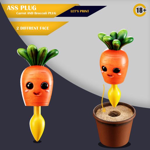 🥕 CARROT & BROCCOLI PLUG・ STL File for 3D printing・Cults