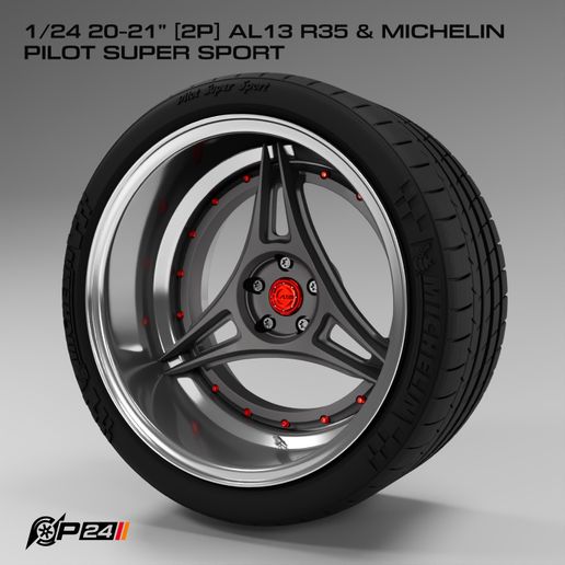 🧑‍ ️ 1/24 20-21" [2P] AL13 R35 & Michelin Pilot Super Sport・ STL File ...