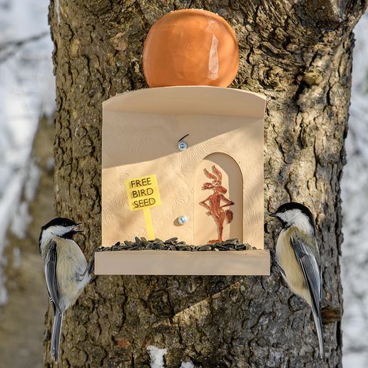 🆓 "Free Bird Seed" Coyote Roadrunner Themed Bird Feeder・ STL File for ...