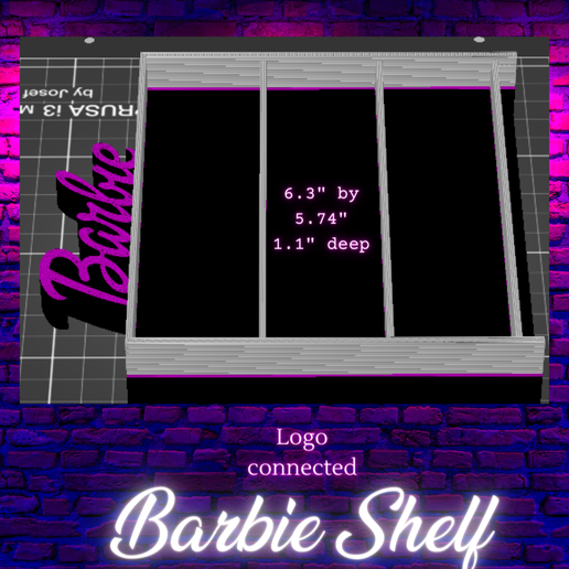 🏠 Barbe logo shelf Wider -smaller logo / Doll house furniture ...