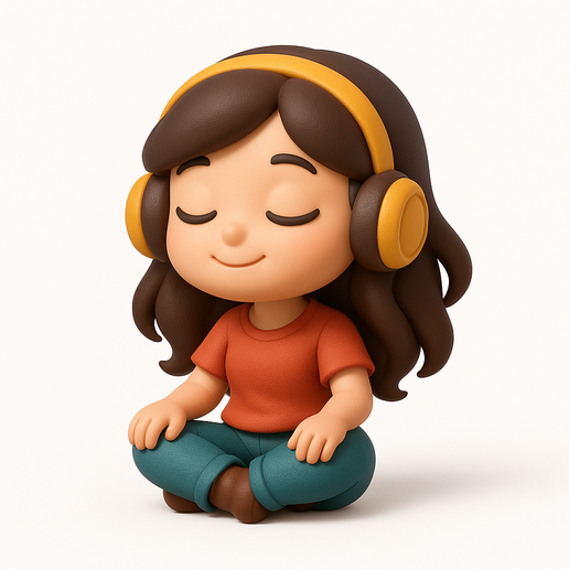 👧 Chill Girl STL - Headphones & Calm・Free STL File for 3D printing・Cults