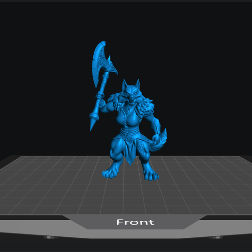 ♀️ Wolfkin Female Barbarian v1・ 3D File for 3D printing・Cults