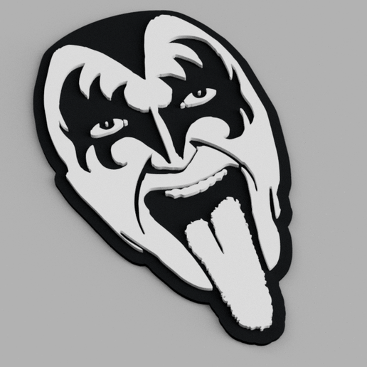 Free STL file Kiss Gene Simmons Face Logo Wall Picture 💋 ・3D print ...