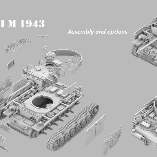 🦸 Panzer III M 1943・ STL File for 3D printing・Cults