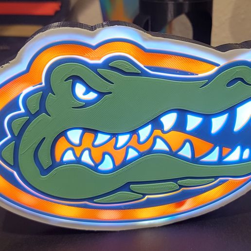 ⬆️ Florida Gators Light Up Logo・ 3MF File for ・Cults