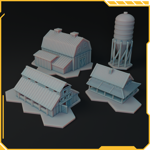 🚜 Farm buildings・Free 3D File for 3D printing・Cults