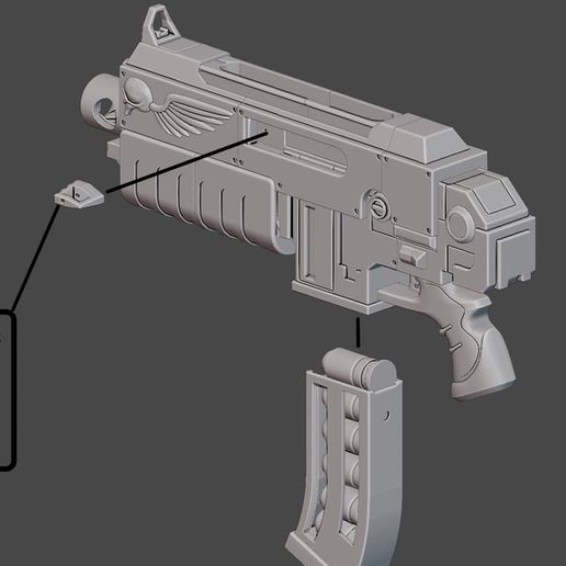 🔫 40K Boltor prop・Free 3D File for ・Cults