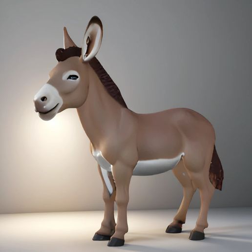 🚜 Donkey 2 – 3D Printable Animal Figure・ STL File for 3D printing・Cults