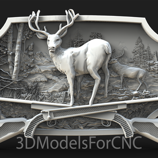 Fichier 3D Modèle 3D Fichier STL pour CNC Router Laser & 3D Printer Deer and Guns 🖨️ ・Modèle à ...