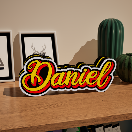 STL file "Mia" Name Script Lightbox, Led lamp 🔦 (3MF)・Design to ...