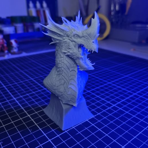 🐉 Blue Dragon - bust・Free STL File for 3D printing・Cults