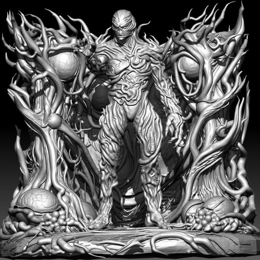 👹 Vecna Diorama STL - Horror Creature with Organic Portal Base・ 3D File ...