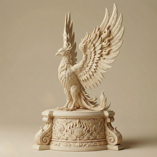 🦅 Phoenix Statue 3D Print・ 3D File for 3D printing・Cults
