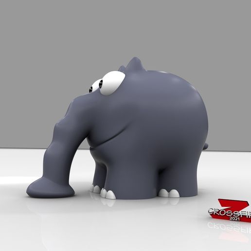 🐘 Ottifant in 3-D・ STL Datei für 3D-Druck・Cults