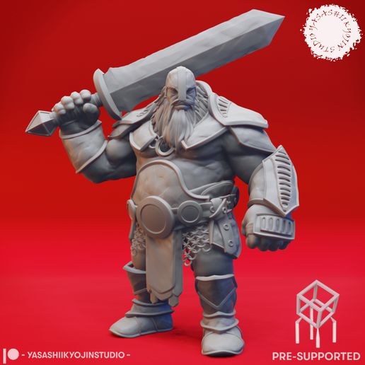 🔥 Fire Giant - Idle Swordsman - Tabletop Miniature (Pre-Supported STL ...