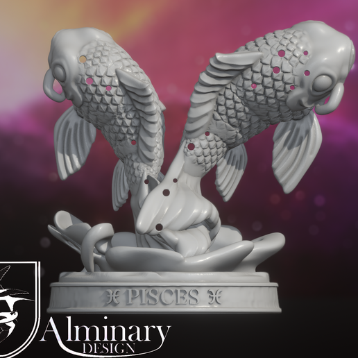 ♓ Pisces・Free STL File for 3D printing・Cults