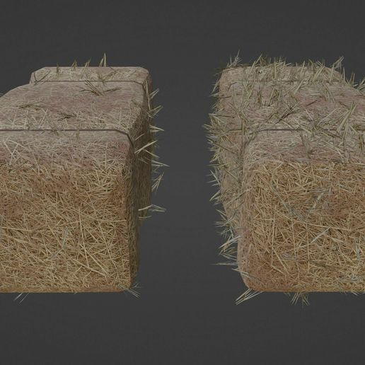 🐄 Realistic Hay Bale・ OBJ File for ・Cults