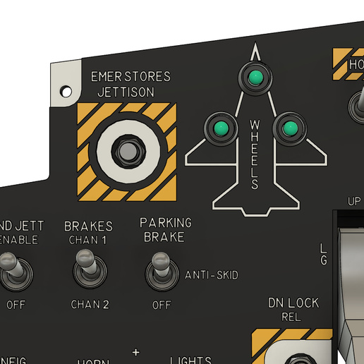 ⬅️ F-16 Cockpit Left Aux console: Landing Gear Panel・ STL File for 3D ...