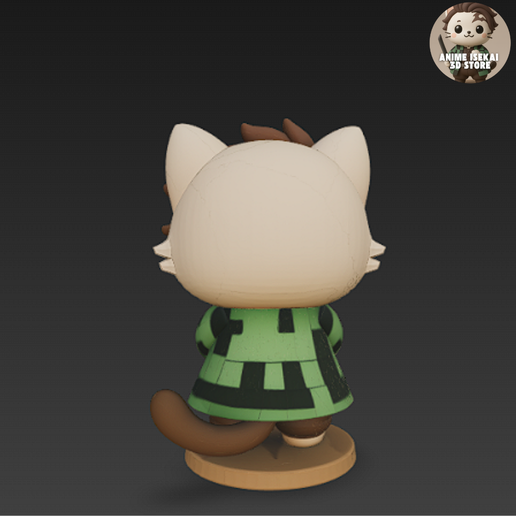 🐱 Chibi Tanjiro Cat V2 - Upgraded Fan Art 3D Model・Fichier 3D pour ...
