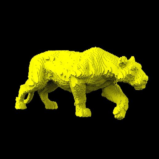 🦁 lion voxel・ OBJ File for 3D printing・Cults