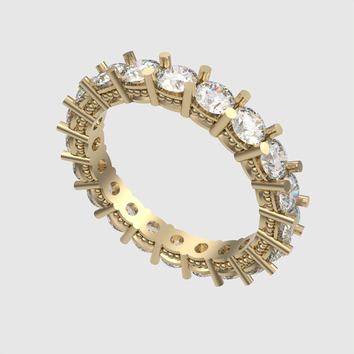 3D file Radiant Eternity Circle Ring 3D print 🟣 ・3D printing idea to ...