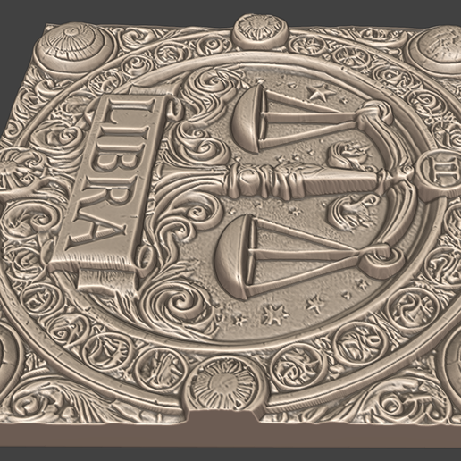 STL file Digital Libra Zodiac Bas-Relief 3D STL File, Bas-Relief, 3d ...