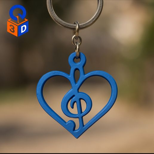 💜 Heart Music Note・Free STL File for 3D printing・Cults