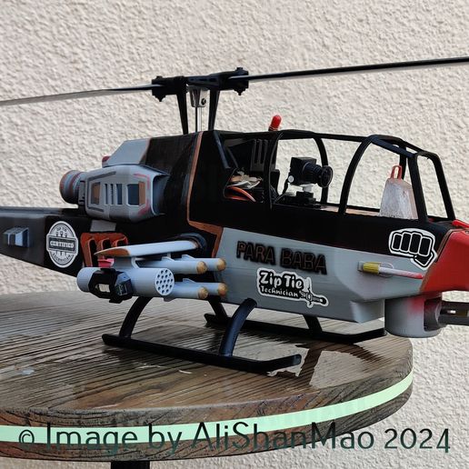 🪖 COB-H1 V2 Cobra Inspired Military RC Helicopter Fuselage for FlyWing ...