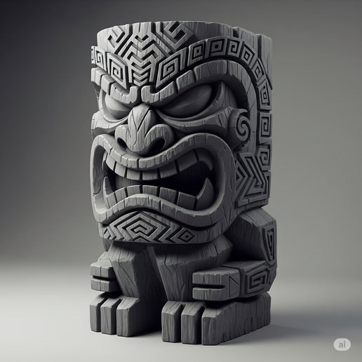🗿 tiki sculpture pot Tiki Culture Tiki・ STL File for 3D printing・Cults