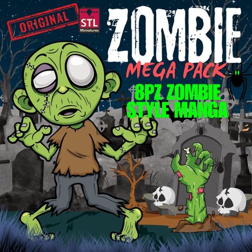 🧟 Zombie Mega Pack 8pz - Exclusive 3D Printing STL Collection - Manga ...
