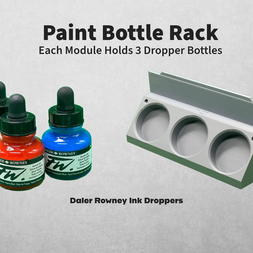 🎨 Modular Paint Bottle Rack for Ink Dropper Bottles (45mm Bottles)・ STL ...